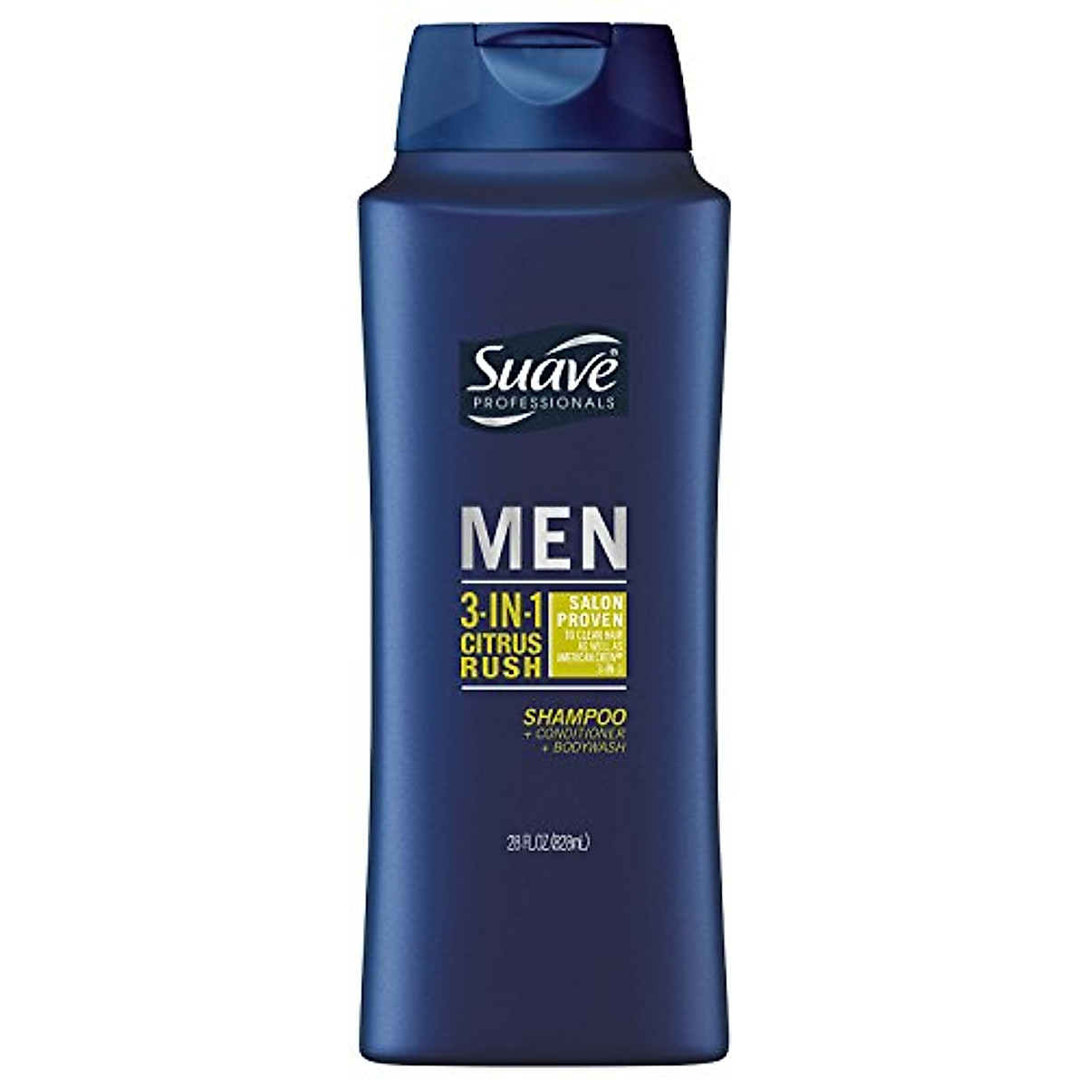 Suave Men 3 in 1 Shampoo Conditioner Body Wash, Citrus Rush, 28 oz, 2 count
