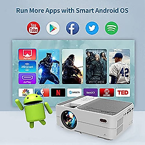 WIKISH Mini Portable Wireless Wifi Projector Bluetooth Led Outdoor Movie Hd Home Theater Video Mirror Projector for iPhone Android Gaming Ps4 Hdmi Usb