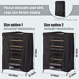 Gicov Bird Cage Cover Good Night Birdcage Cover Breathable Washable Material Parrot Cage Protection Waterproof Bird Critter Cat Cage Shading Cover Easy On and Off