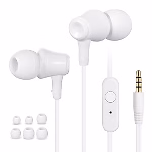 Amoner Wired Earbuds in-Ear, Headphones Waterproof Earphones Sports Headsets with Built-in Mic & Crystal Clear Sound, Ergonomic Earphones with 3.5mm Jack, S/M/L Eartips Compatible with iPhone Android