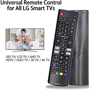 Replacement Remote Control for LG TV Remote LED OLED LCD Webos 4K 8K UHD HDTV HDR Smart TV with Netflix, Prime Video, Disney, LG Channels Button AKB76037601 43UP7000PUA 32LM627BPUA