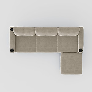 Convertible L-Shaped Sofa Couch with USB Port and Cup Holder for Living Room - Comfy 3-Seater Sleeper Sofa Bed with Ottoman, Modular Sectional Couch with Storage for Bedroom, Apartment, Small Space