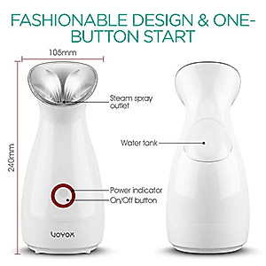 VOYOR Facial Steamer for face Professional - Nano Ionic hot Mist Face Steamer for Facial Deep Cleaning Pore, Blackhead Removal, Home Mini Sauna Spa Moisturize Skincare kit ZL100 US (110)