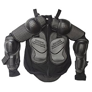 TDPRO Kids Full Body Armor Protective Jacket | Children Breast Chest Spine Protector Motorcycle Motocross Dirt Bike Racing Skiing Skating Sports ATV Safety Gear Guard Black (M)