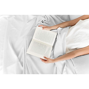 1000 Thread Count Sheet Set – 100% Cotton Bed Sheets – Softer Than Egyptian Cotton - 4-Piece King Set - Soft Sateen Weave - Hotel Quality Luxury Bedding - Up To 16" Deep Pocket – Fitted (White)