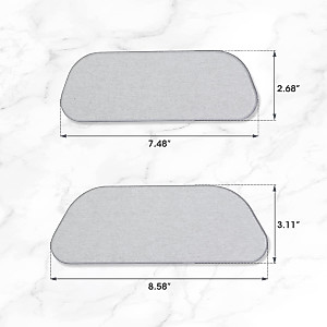 Magicfour 2 Pack Quick Dry Drip Catcher for Refrigerator Drip Tray, Diatomite Refrigerator Water Drip Catcher, Water Absorbent Fridge Water Dispenser Drip Tray, Slim, Reusable, Grey, 2 Sizes