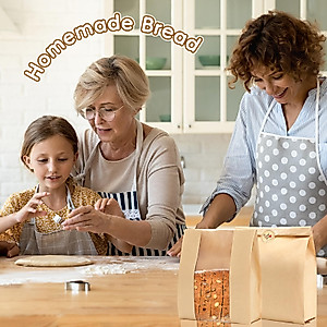 30 Pack Paper Bread Bags for Homemade Bread Sourdough Bread Bags Large Bread Storage Bags with Window and Label Seal Sticker for Bakery Loaf Cookie(13.7x8.2x3.5 inch)