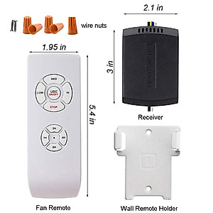 Ceiling Fan Remote Control Kit, Small Size Universal Speed, Light & Timing 3 in 1 Wireless Control, for Harbor Breeze Hunter Hampton Bay Lichler Ceiling Fans Light Remote