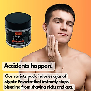 G.B.S Double Edge Safety Razor Blade Variety Pack, 120 Count Razor Blade Sample Pack with Styptic Powder