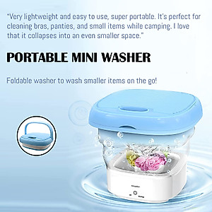 Mini Portable Washing Machine - Folding Washing Machine - Bucket Washer for Clothes Laundry- Collapsible Washing Machine - Underwear Washing Machine for Camping, RV, Travel, Small Spaces