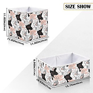 DOMIKING Pigs Branches Storage Bins for Gifts Foldable Cuboid Shelf Baskets with Sturdy Handle Nesting Baskets for Closet Shelves Bedroom