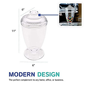 Huang Acrylic Clear Tall Apothecary Jar Centerpiece, Decorative Candy Cookie Display, Elegant Wedding Display, Home Decor Organizer Kitchen Canisters 6 x 6 x 11.5 inches