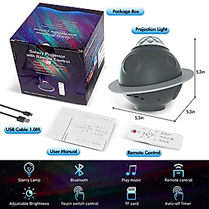 Star Projector with Remote Touch Control,Bluetooth Music Speaker & White Noise Galaxy Light Projector, LED Night Light for Kids Adults,for Home Decor Bedroom,Ceiling,Party