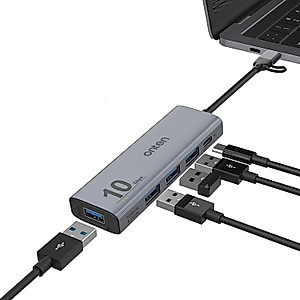 Onten USB 3.2 GEN 2 4 Ports 10G HUB-USB C 4 Ports 10G HUB. Aluminum USB&USB C with USB 3.2 GEN 2 Speed and 4.5W Charging.Compatible with Mac OS iPad OS,Windows,Android,and Linux.