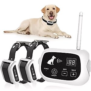 HEXIEDEN Wireless Electric Dog Fence,Pets Dog Boundary Containment Fence System,with Waterproof Rechargeable Training Collar Receiver,Adjustable Range Sizes,Harmless for Dogs,for 1 2 3 Dogs,for2dogs
