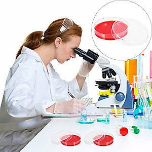 Baluue 10pcs Plastic Petri Dishes, Nutrient Agar Plate Sciences Nutrient Agar Petri Dishes Biological Dish Science Project Kit Supplies for Mushroom Petri Projects Red