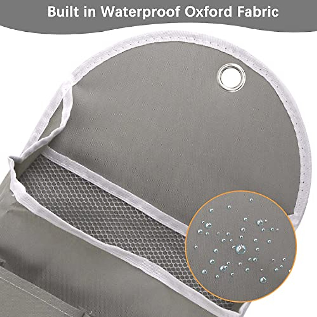 2 Pack Wall Hanging Storage Bag with Pockets, Locker Organizer Basket with Sticky Hook, Fabric Wall Organizer, Waterproof Hanging Bag for Closet Door Bedroom Bathroom Office Home Kitchen(Grey)