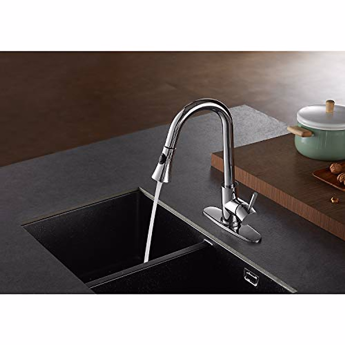 Kingston Brass Gourmetier LS8721DL Concord Single-Handle Pull-Down Kitchen Faucet, Polished Chrome, 8-3/8 inch in Spout Reach