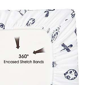 PHF Space Changing Pad Cover for Baby Boys Girls, 2 Pack Soft Changing Table Sheets or Cradle Sheets Fit Most Baby Changing Pads, Space