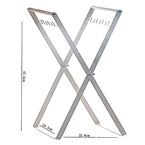 Kuinayouyi X-Type Folding Trash Stand Can Metal Trash Bag Box Holder Garbage Bag Rack Home Kitchen Storage RacksTowel Rag Dry Shelf