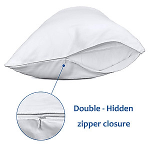 Precoco Body Pillow Pillowcase, 100% Cotton White Body Pillow Cover with Double Zipper, 20" x 54" Super Soft 600 Thread Count Case Covers for Easy Put in & Off, 1 Pack