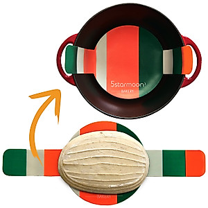 Silicone Bread Sling Dutch Oven Liner - Extra Thick Non-Stick Reusable Silicone Sourdough Bread Baking Mat with Long Handles, Sourdough Bread Baking Supplies for Easy Dough Transfer (Salmon Pink)