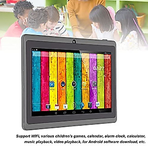 Zopsc Q88 7in Kids Tablet for Android, with 8GB ROM, Eye Protection Screen, Support WiFi, Dual Camera, Support Education, Gaming. (Black)