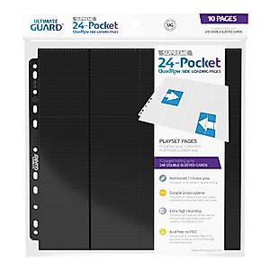 Ultimate Guard UGD010829 24-Pocket QuadRow Side-Loading Pages Album, Black