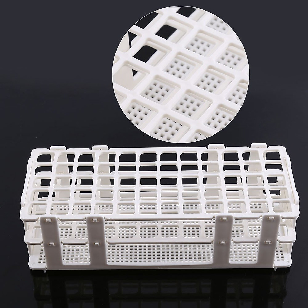 1pc Plastic Test Tube Rack 60 Holes Holder Storage Stand 3 Layers 16mm Hole Detachable for Lab 25 x 10.6 x 6.5cm
