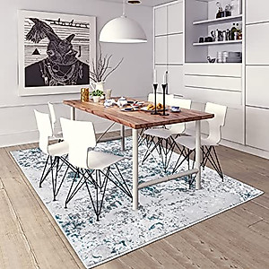 Dara Antik Abstract Pattern Turquoise 2x3 Contemporary Modern Area Rug