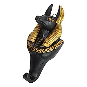 Ebros Egyptian Jackal Dog Headed Anubis God of The Dead Wall Hanger Hook Decor Accent Hangers for Coats Hats Leashes Backpacks Keys Decorative Organizer On Mudroom Main Entrance