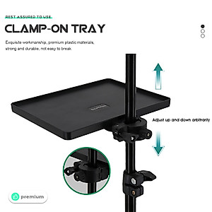 HEALLILY 1pc Mic Rack Stand Tray Adjustable Clamp-On Rack Tray Holder Universal Mic Microphone Stand Tray for Live Streaming Karaoke Concert