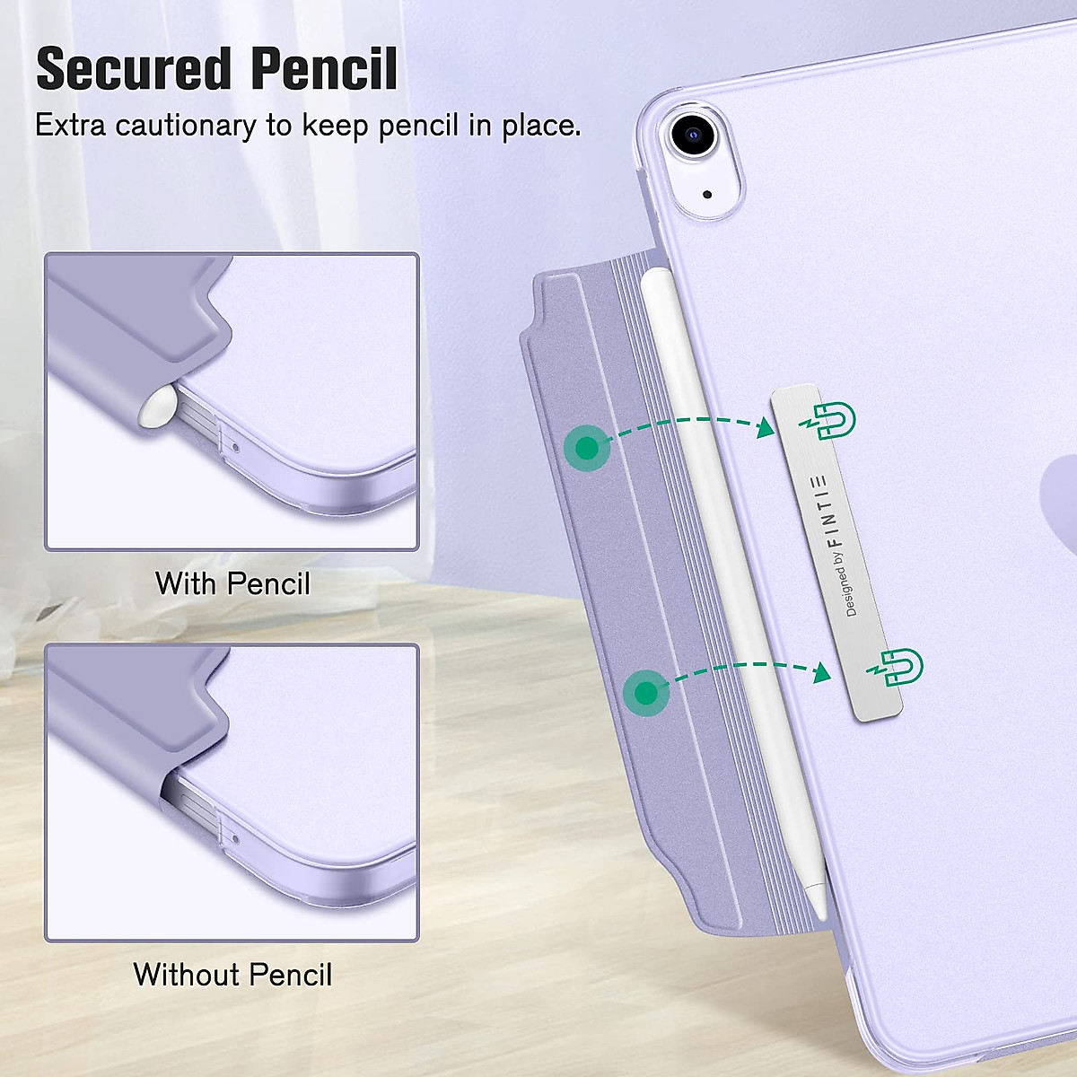 Fintie SlimShell Case for iPad Air 11-inch M2 (2024), iPad Air 5th Generation (2022) / iPad Air 4th Gen 10.9 Inch - [Magnetic Clasp] Lightweight Stand Case with Frosted Back Cover, Lilac Purple