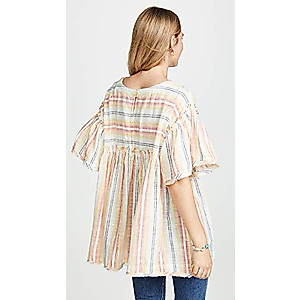 Free People Women's Summer Nights Dress, Sunray Combo, Yellow, Stripe, Medium