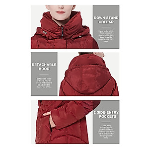 Orolay Women's Warm Winter Down Coat Hooded Puffer Jacket Black XL