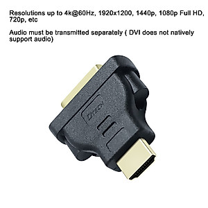 DTech DVI Female to HDMI Male Adapter Bi-Directional DVI-I 24+5 Port Converter