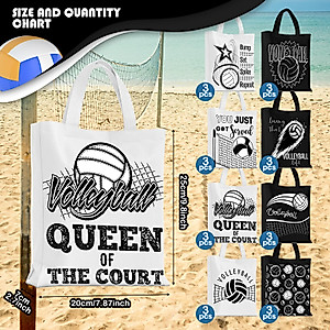 Kajaia 24 Pcs Party Treat Bag with Handles Reusable Goodie Favor Bag Non Woven Party Favor Bags Birthday Supplies(Volleyball)