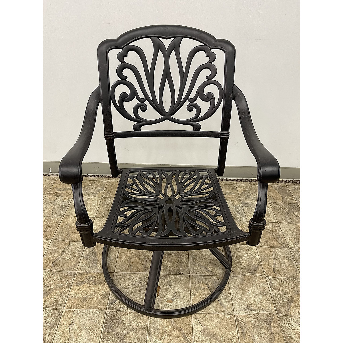 Patioland Elizabeth Outdoor Cast Aluminum Powder Coated 11-Piece Dining Set with Extendable 132in Rectangular Dining Table (Olefin Walnut Cushions)