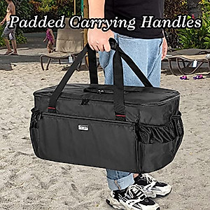 SAMDEW Outdoor Grill Cover Compatible with Weber 121020 Go-Anywhere Charcoal Grill, Portable Grill Storage Carry Bag Compatible with Weber 1141001 Go-Anywhere Gas Grill, Bag Only (Patented Design)