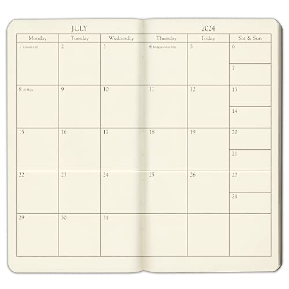 2024 Gallery Leather Pocket Monthly Planner - Acadia Black - 6x3.25"
