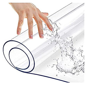 Clear PVC Desk Chair Mat Clear Plastic PVC Runner Rug for Kitchen Dining Room, Hardwood Floors Protection Pad for Cycling Bike/Table/Desk/Chairs,2mm Thick,50/80/100/120/140cm Wide for Office & Home (