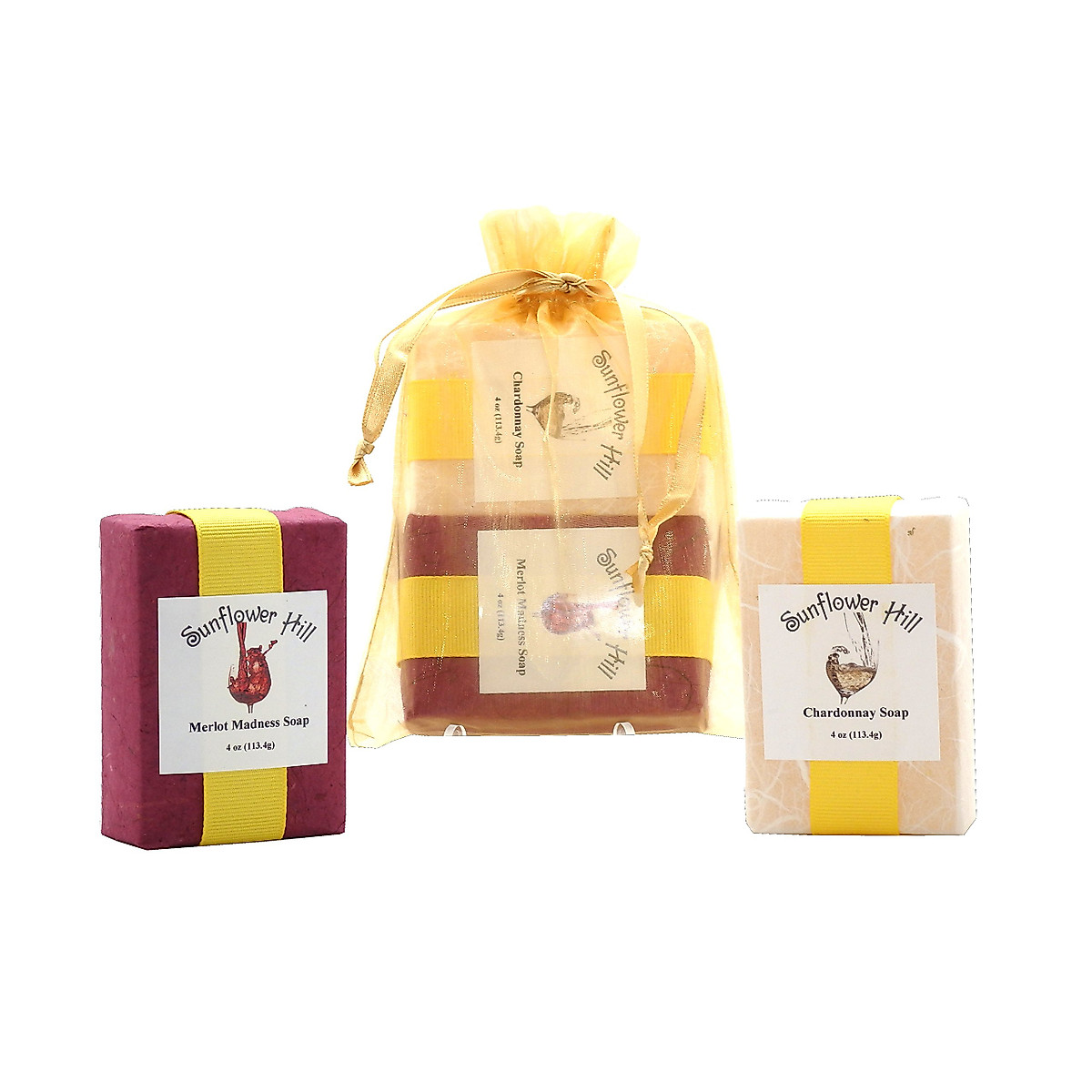 Chardonnay and Merlot Wine Soap Set - Made in Maine - Gift Packaged