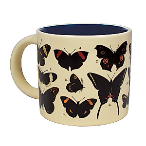 The Unemployed Philosophers Guild Butterfly Color Changing Heat Transforming Mug - Hot Coffee Reveals 18 Butterflies in Beautiful Colorful Detail, Comes in a Fun Box, 14oz.