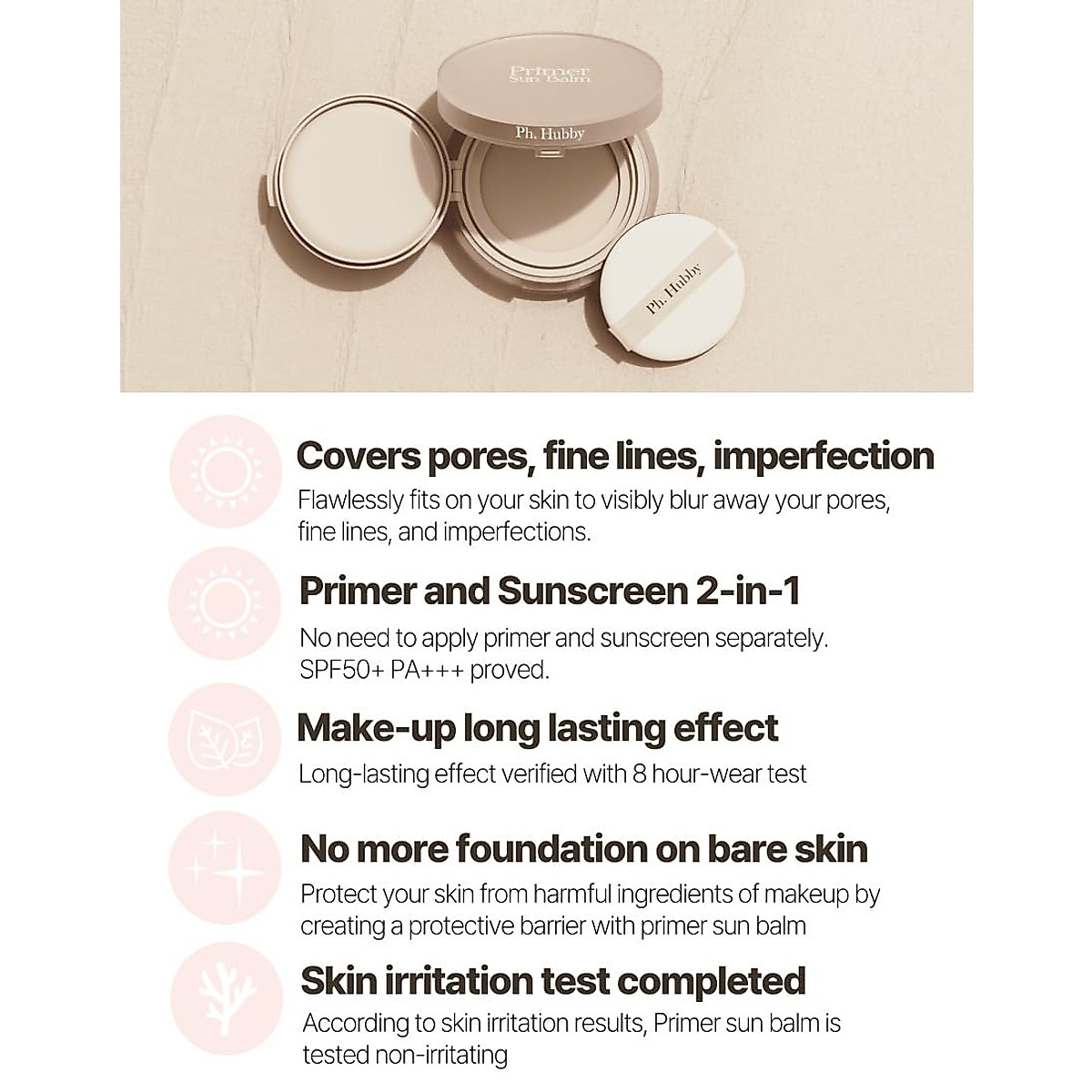 [Ph. Hubby] Primer Sun Balm Primer & Sun Care 2-in-1 Balm SPF 50+ PA+++