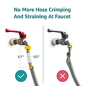 AQUA CREST Flexible Hose Protector-Eliminates Hose Crimping and Straining at Faucets and Water Connections for RV, Garden & Car Wash Hose Extension Adapter, Pack of 2