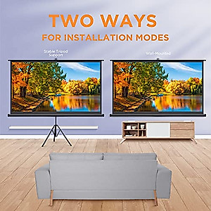 Projector Screen and Stand, 16:9 4K HD Projector Screen Outdoor 100 inch Portable Projector Screen with Stand, Easy Setup, Wrinkle-Free , Outdoor Projector Screen for Backyard, Camping, Living Room