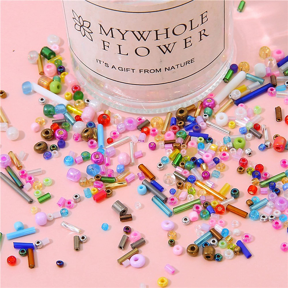 Niziky 1000PCS Mixed Glass Seed Beads, 1.5-4.5mm Green Tube Loose Glass Bugle Beads for Jewelry Making, Bracelet Making