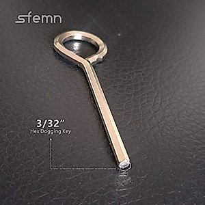 3/32” Hex Key Dogging Key Allen Key with Full Loop, Allen Wrench Door Key, Solid Metal – 10 Packs