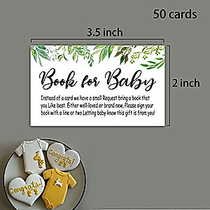 Giftideaworkshop Baby Shower Book Request, 100 Count Greenery Invitation, Baby Shower Games, Party Supplies
