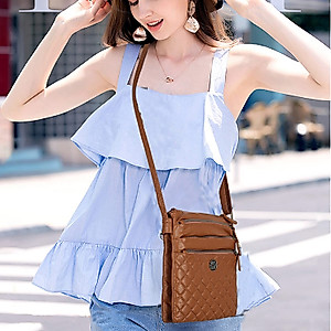 Angel Kiss Crossbody Bag for Women Large Shoulder Bag Skin- friendly Washed Leather Purse with Multi Pockets